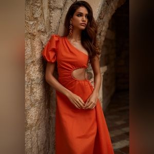 Dresses | Morena Dress Summer Dress Vivid Orange Hue Elevated By ...